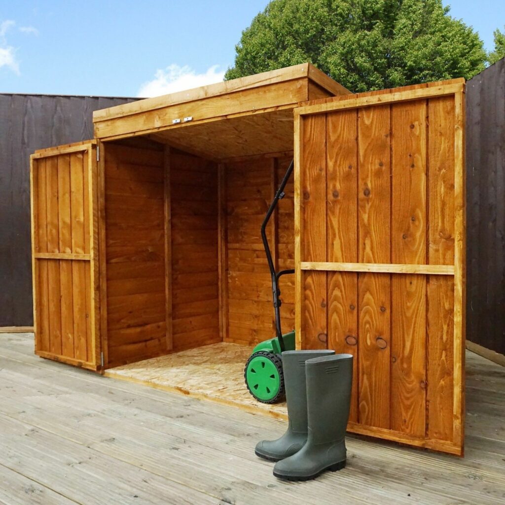 5ft X 3ft WOODEN GARDEN STORAGE SHED PRESSURE TREATED TOOL MOWER WOOD
